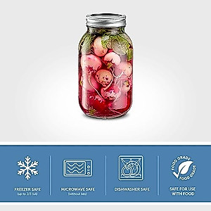 Sweeler 32oz Glass Canning Jars with Lids and Bands, Regular Mouth Mason Jars for Preserving Food, Canning Jars for Juice, Jam, Honey, Wedding Favors, Bath Salts (2)