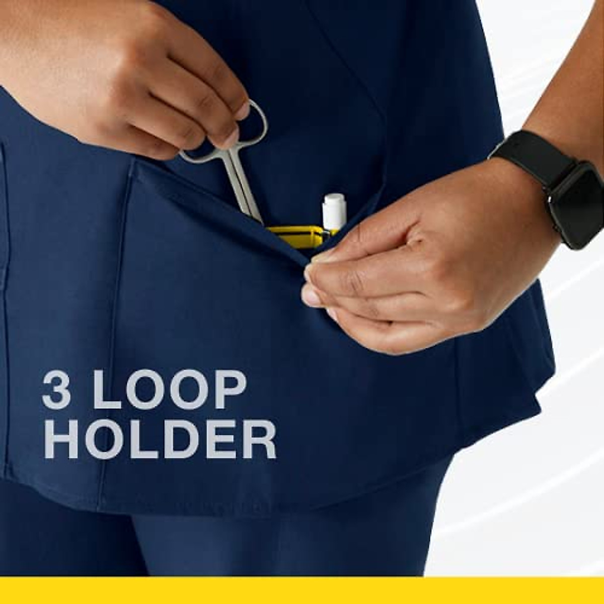 WonderWink Womens Origins Lima Plus Size Women's Top Medical Scrubs Shirt, Navy, XX-Large US