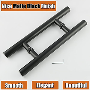 Alise Shower Door Handle Black,Sliding Shower Glass Door Pull,Round Back to Back Handle Bar for Shower Doors,SUS304 Stainless Steel Shower Hardware Replacement Parts,LS7040Y-B,16 Inch