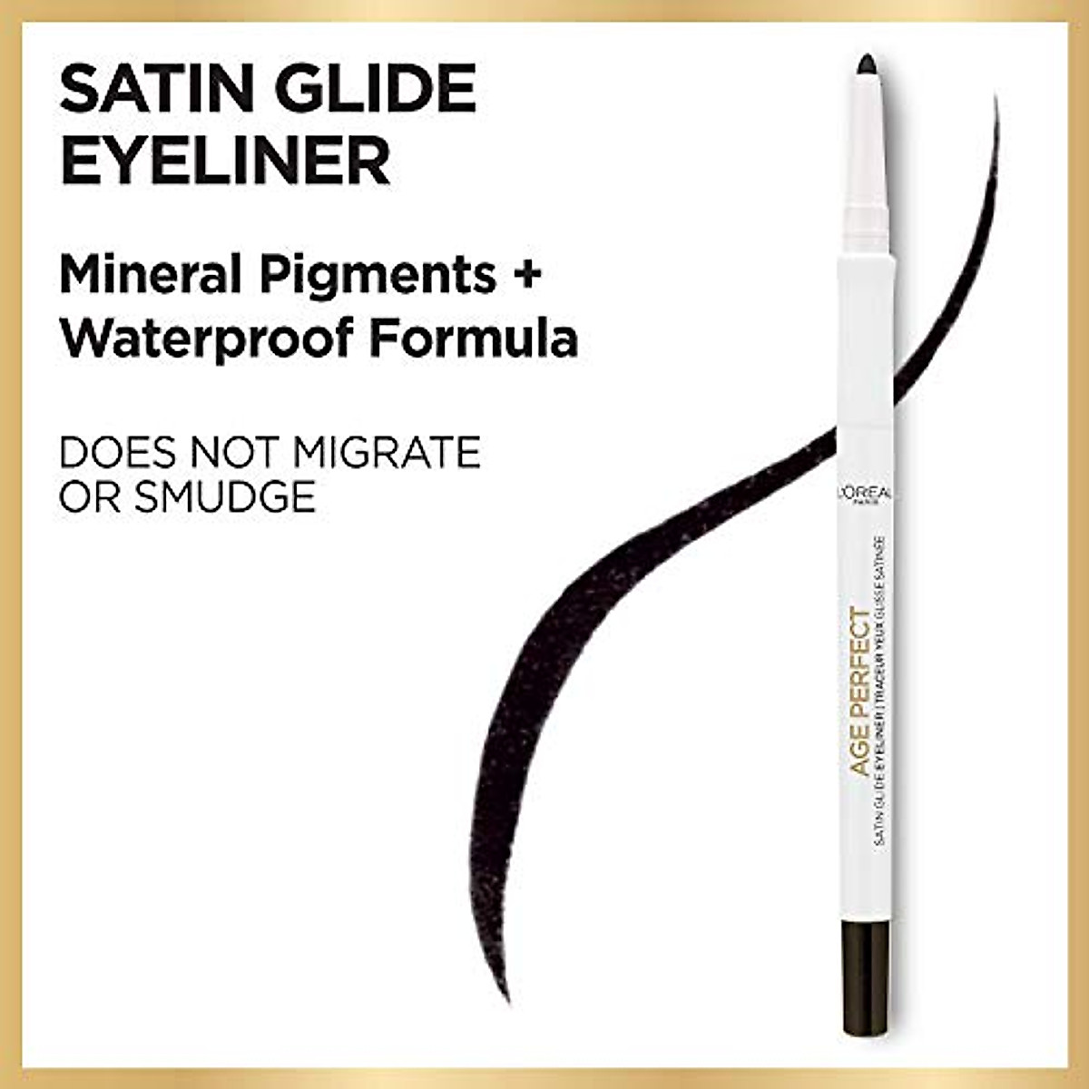 L'Oreal Paris Age Perfect Satin Glide Eyeliner with Mineral Pigments, Brown