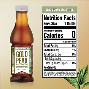 Gold Peak Zero Sugar Diet Iced Tea Drink, 16.9 fl oz, 6 Pack