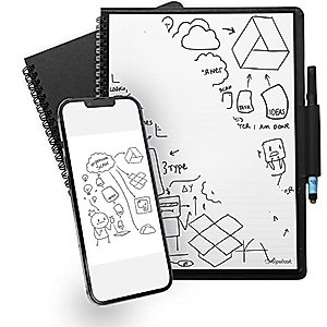 WIPEBOOK SMART REUSABLE SCAN NOTEBOOK - Smart Reusable Whiteboard Notebook - Ruled/Graph/Blank (8.5" x 11") with Expo Ultra Fine Dry Erase Marker | Ideal For Note-Taking & Doodling Charts | 8.5" x 11"