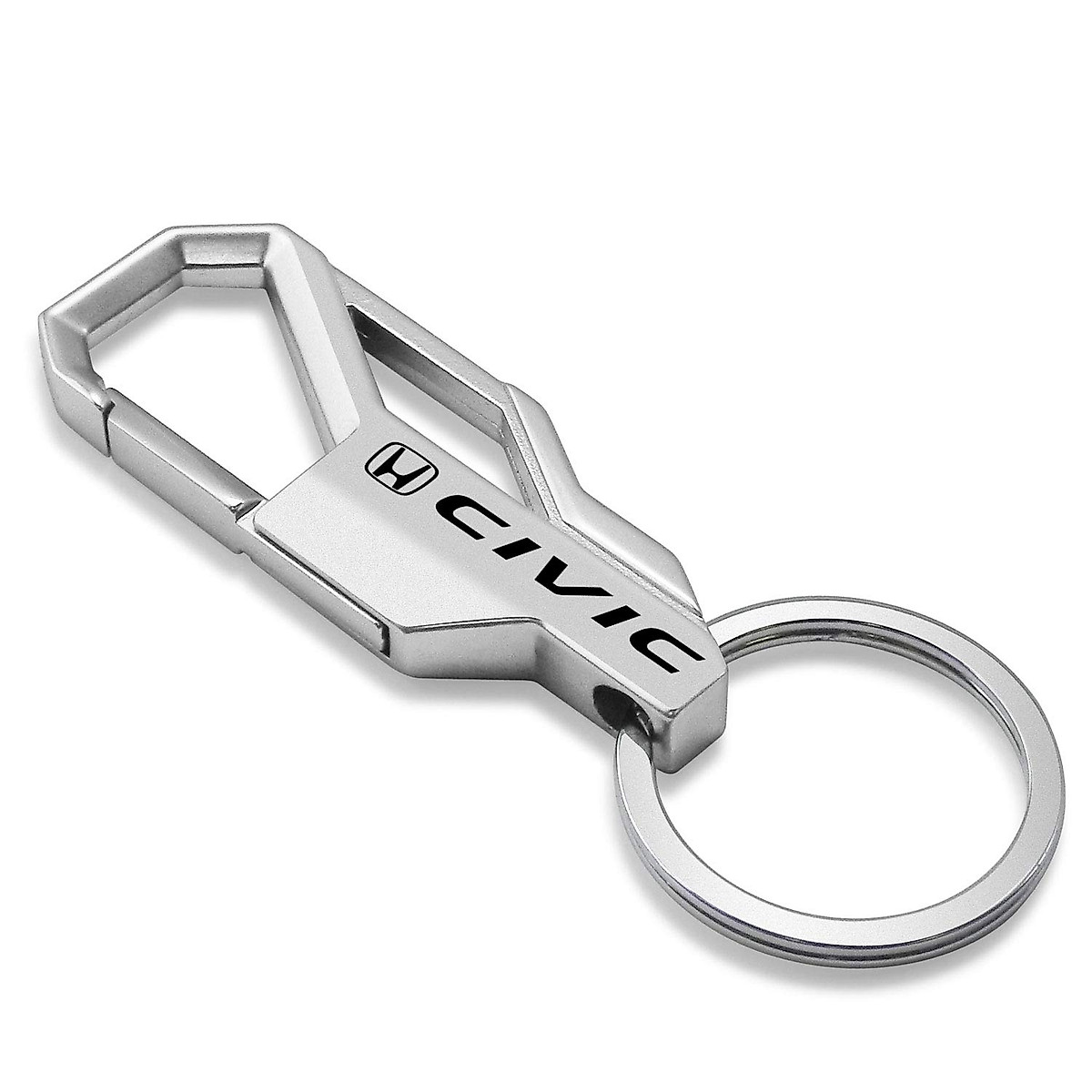 iPick Image Compatible with Honda Civic Silver Carabiner-Style Snap Hook Metal Key Chain