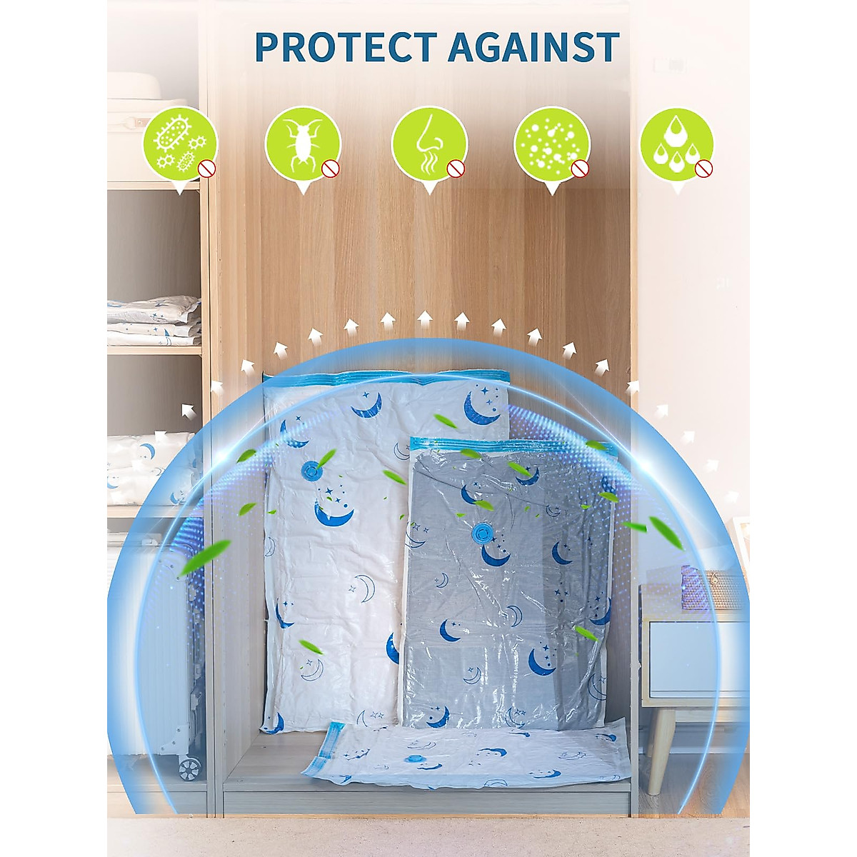 Vacuum Storage Bags with Electric Air Pump, 20 Pack (4 Jumbo, 4 Large, 4 Medium, 4 Small, 4 Roll Up Bags) Space Saver Bag for Clothes, Mattress, Blanket, Duvets, Pillows, Comforters,Travel, Moving