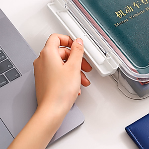 Jonvin A4 File Portable Project Case,Office Supplies Accessories File Protector Case Organizer,Documents Magazines Paper Protector, Office Supplies File Storage Case (13.64 x 9.21 x 2.55 in)