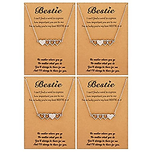 Best Friend Necklaces for 2/3/4/5 Sister Necklace for Girls Friendship Gifts Heart Matching Necklaces Bff Necklace Gifts for Friends Sisters
