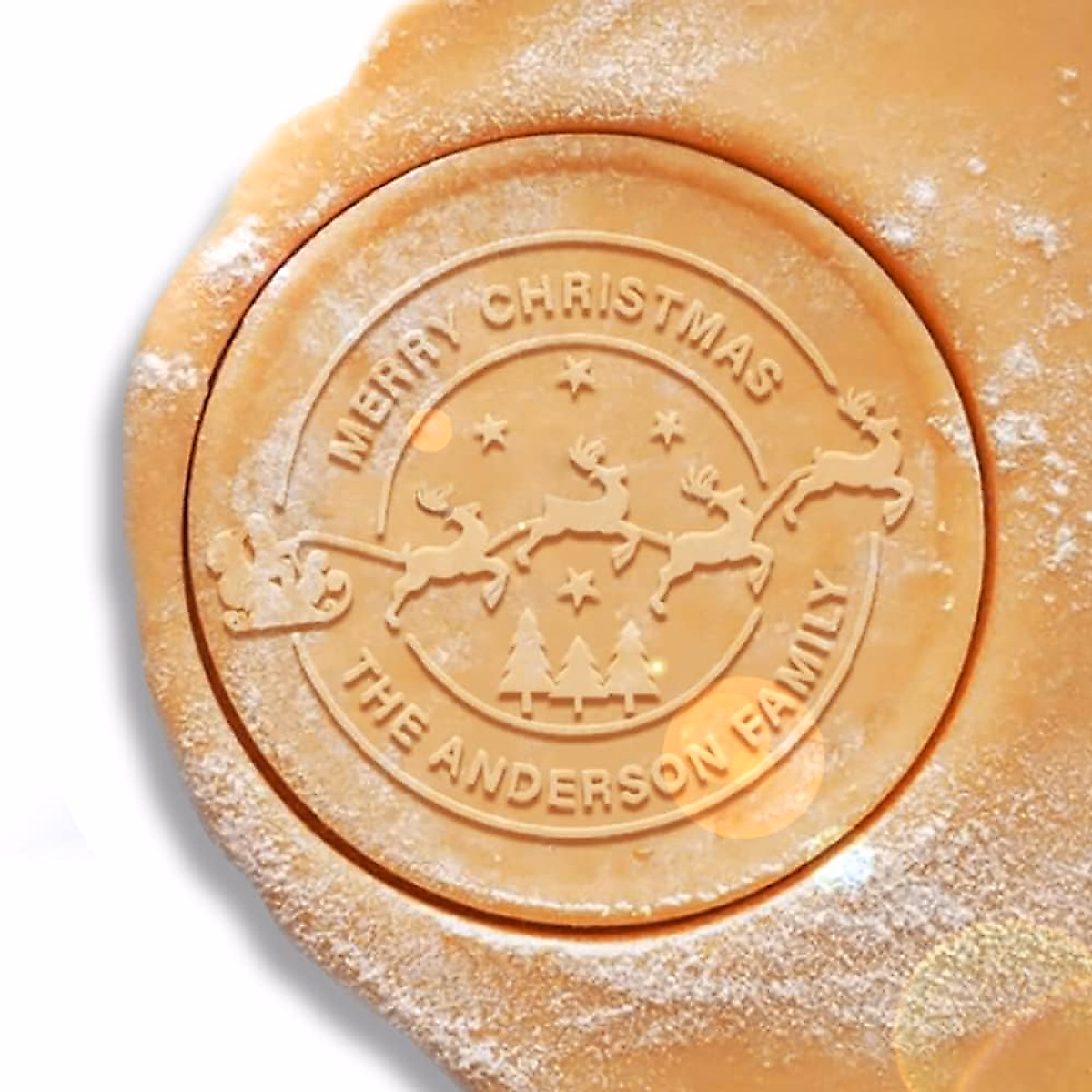 2024 Personalized Christmas Cookie Stamp Christmas Cookie Mold With Your Name 3d Raised Design Merry Christmas Personalized Cookie (Design-A)