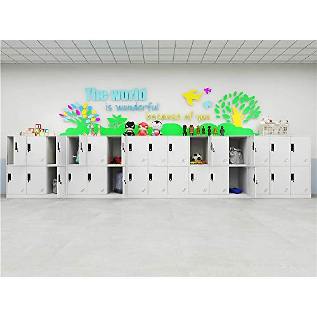 MECOLOR Full White Color Metal Office and Home Storage Cabinet Locker with 9 Doors Garage Tool Cabinets (Full White, 9D)…