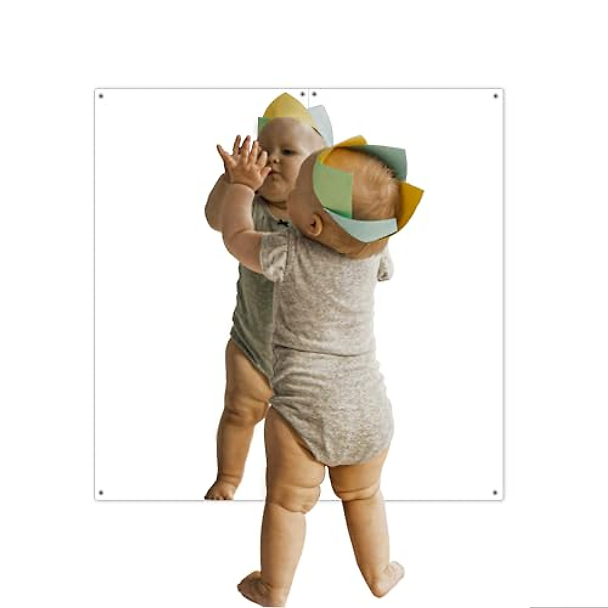 Pull and Stair Unbreakable Kids Wall Mirror - Heavy Duty Plexiglass Acrylic, Rounded Corners, Hardware Included - 2 pcs Set