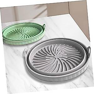 SOLUSTRE 10 Pcs Air Fryer Pan Air Fryer Oven Pan Para Air Fryer Silicone Air Fryer Round Steamer Liner Air Fryer Pad Oven Baking Basket Silicone Air Fryer Mat Air Fryer Liner Pad