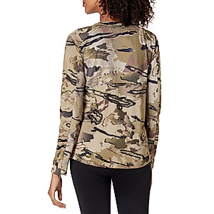 Under Armour Women's IsoChill Brushline Long Sleeve T-Shirt, Ua Barren Camo (999)/Black, Medium
