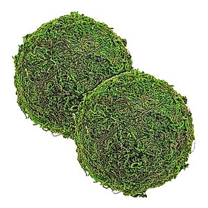 Abaodam Wedding Mossy Balls 2pcs Artificial Home Decor Artificial Green Plant Fake Mossy Balls Floral Mosses Ball Decoration Fake Moss Balls Decorative Moss Balls Grass Ball Wedding Foam
