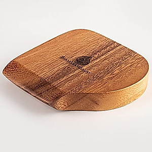 Large Acacia Wood Spoon Rest (5"): Farmhouse Holder to Rest Utensils, Ladles, Tea Spoons & Spatulas On Stoves, Work Tops & Table Tops - Handcrafted & Sustainably Grown