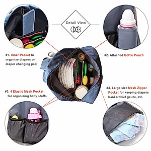 Baby Diaper Bags Backpack Designer for Dads Mom Twins Multi-function Large Tote (Dark Navy)