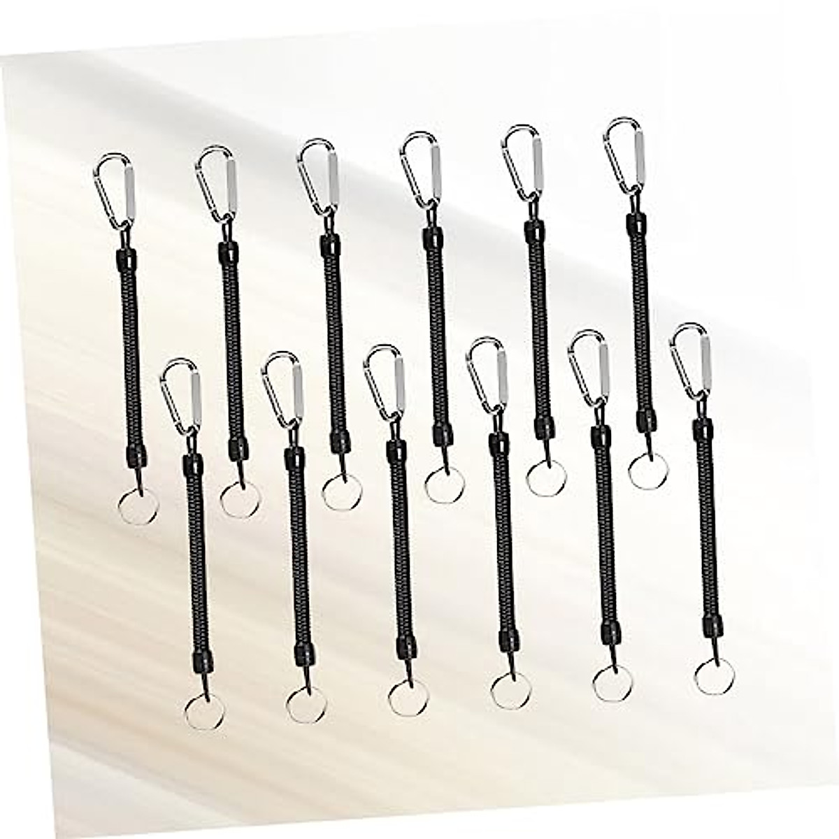 Housoutil 24 pcs Heavy Duty Spring Fishing Lanyard Tether Tools Retractable Fishing Ropes Fishing Gear Tool Fishing Safety Wire pogo Keychains Security Gear Tools Key Rings Heaps Lip Clip