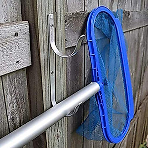 CYCTECH Pole Hangers,Aluminum Holder Set,Swimming Pool Pole Hanger Pool Hanger Hook for Pool Telescoping Pole,Leaf Rakes,Net,Vacuum Hose,Brushe and Garden Tools (White)