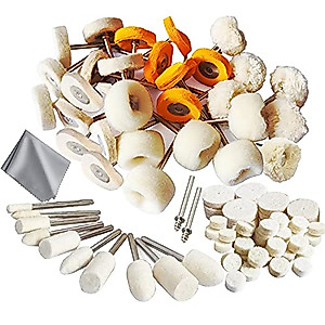 78 Pcs Polishing Buffing Wheel Set for Dremel Polishing Kit Felt Wool Cotton 1/8inch Shank Pad Rotary Tool Accessories