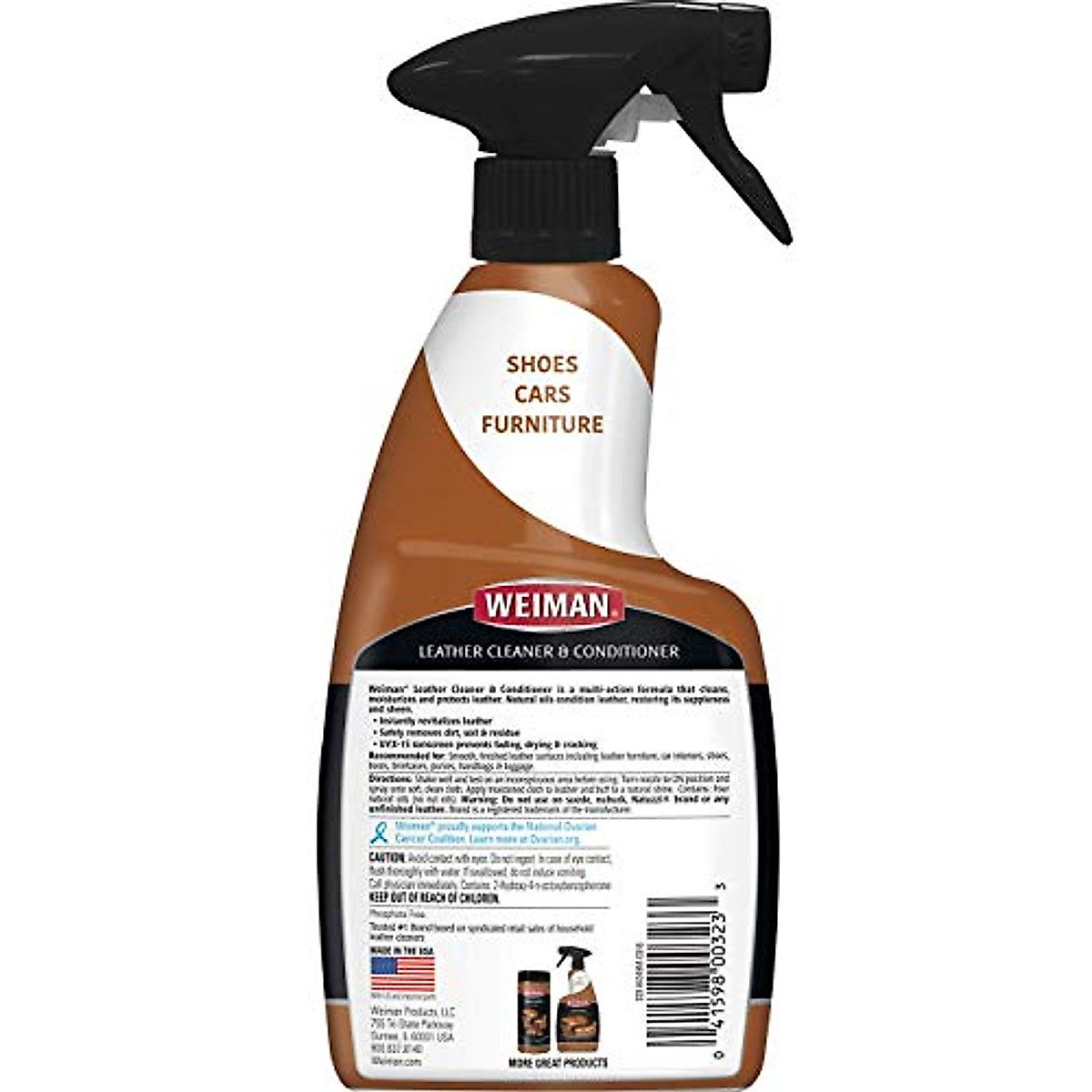 Weiman Leather Cleaner and Conditioner for Use on Your Couch Chair Purse Wallet Shoes Boots Saddle Belt Jacket Car Seat