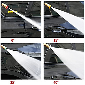 CKANDAY 5 Pack Pressure Washer Spray Nozzles Tips + 40 Pcs O-Rings Replacement for 1/4 inch and 3/8 inch, 5 Degrees Nozzles 1/4 Inch Quick Connection Tips with M22 Quick Connect Coupler Set, 4000 PSI