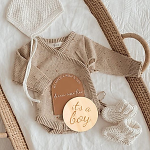 It'S A Boy/Girl Sign,Gender Reveal,Welcome Home Baby Shower Yard Sign (It'S A Girl (Single)),Newborn Photo Prop,The Perfect Round Wooden Welcome Baby Sign (it' a boy)