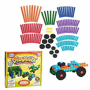 POPULAR PLAYTHINGS Playstix Starter Set Construction Toy Building Blocks 80 Piece Kit