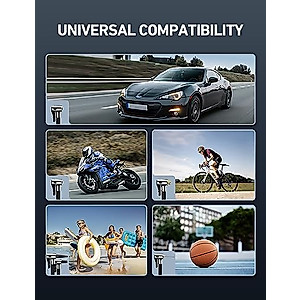 AstroAI Tire Inflator Portable Air Compressor (Up to 150 PSI) Tire Pump for Car 12V DC Digital Air Pump with 12 LEDs Super Bright Light for Bicycle, Motorcycle, Automotive Car Accessories