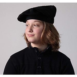 Making Believe Renaissance Black Beret for Men - Costume Accessory - Peasant Style - Military Costume Hats for Men - Adult 23-24" Circumference