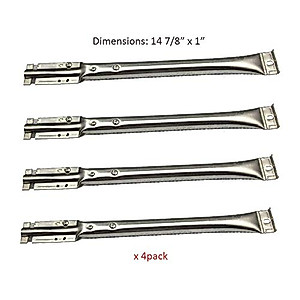 BBQ-Element Grill Heat Shields and Grill Burners Replacement Kit for Nexgrill 720-0670C, 720-0670A, 4 Pack Burner Tubes & Heat Plates for Kenmore 122.16641900 Grill Models