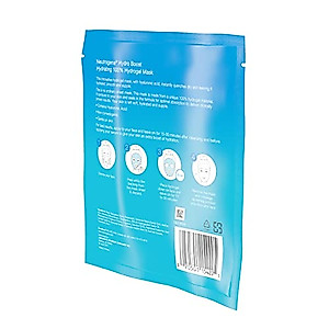 Neutrogena Hydro Boost Moisturizing & Hydrating 100% Hydrogel Sheet Face Mask for Dry Skin with Hyaluronic Acid, Gentle & Non-Comedogenic, 1 Ounce (Pack of 12)