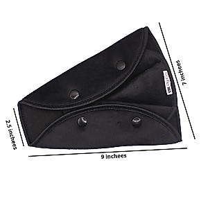 Premium Seat Belt Adjuster for Kids & Adults, Premium Material for Child Safety & Comfort. Seat Belt Clips for Safety Cover Positioner, Shoulder Neck Strap Adjuster, Car seat Belt Adjuster (Black)