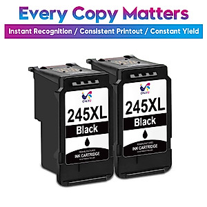 ONLYU Compatible 245XL Ink Cartridges Combo Pack Replacement for Canon PG 245XL PG243 for PIXMA MX492 MX490 MG2522 MG2922 MG2520 MG2920 TS3100 TS3122 TS3300 TR4520 TR4522 IP2820 Printer 2 Black