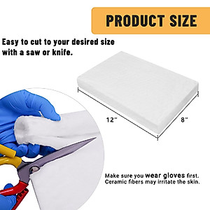 6 Pieces Ceramic Wool Sponge Replacement for Tabletop Fire Pit Bowl to Extend Burning Time - Ceramic Wool Wick Insulation for Bioethanol Fuel Fireplace (12" D x 8" W x 2" H)