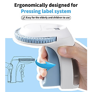 Vixic Embossing Label Maker Machine with Tapes, Handheld Retro Embossed Label Maker with 3D Effect Waterproof Tapes for Organization, DIY & Crafting, Blue Vintage Label Maker