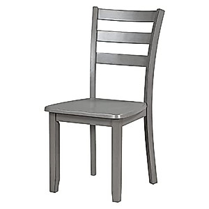 NCKMYB 5 Piece Dining Set, Rectangular Dining Table with 2 Chairs and 2 Benches, Rustic Wooden Dining Set for Kitchen Dining Room Restaurant (Grey)