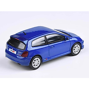 2001 Civic Type R EP3 Vivid Blue Pearl Metallic 1/64 Diecast Model Car by Paragon Models PA-55346