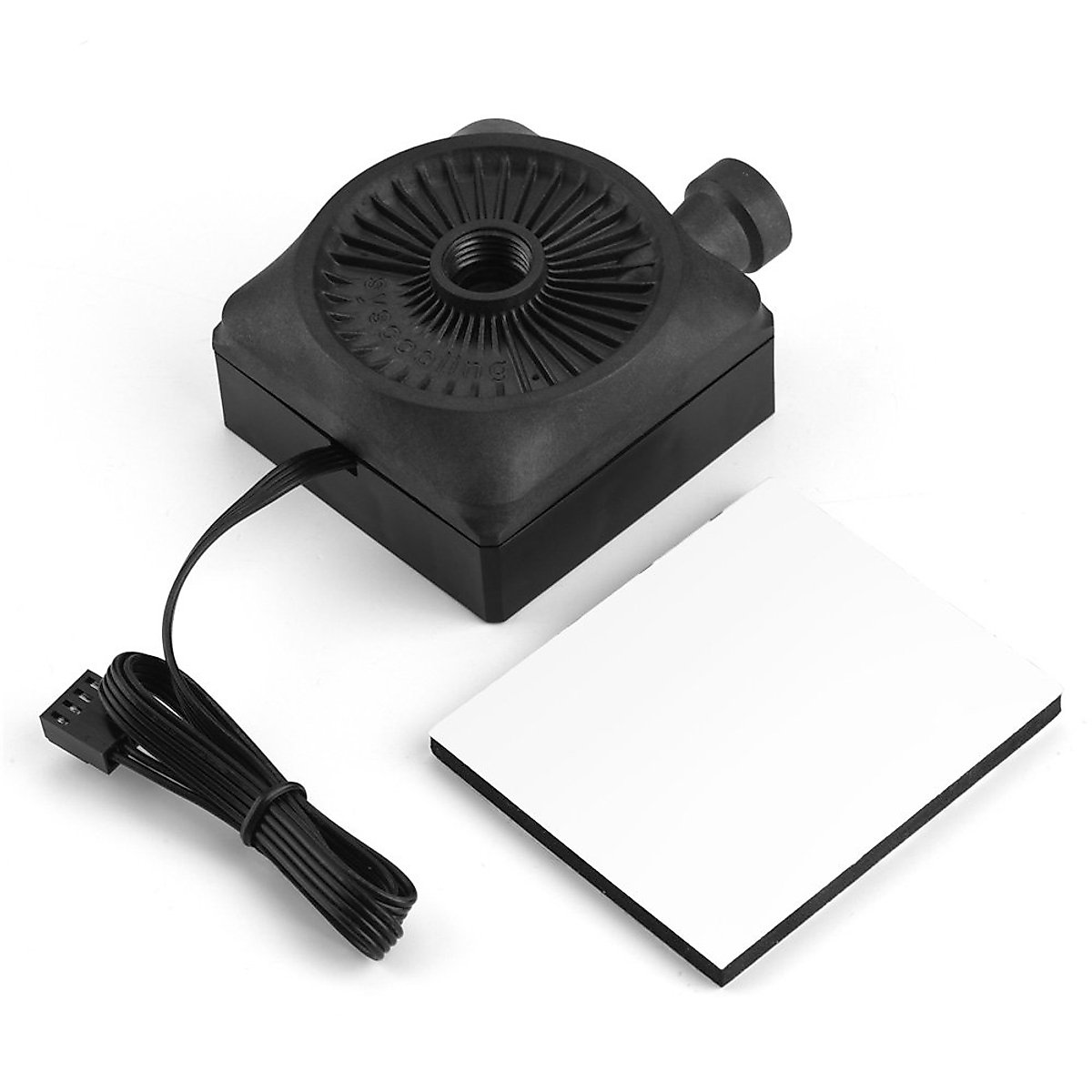 CPU, DC 12V 500L/h G1/4 Thread 25dB Ultra-Quiet CPU Pump PMW Adjustment with Back Adhesive, for Computer Water Cooling System