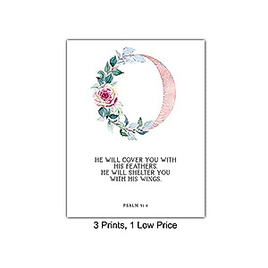 Religious Wall Art & Decor - Psalm 23 - Psalm 91 - Jeremiah 29 11 Wall Art Spiritual Christian Gifts for Women - Inspirational Bible Verses Wall Decor - Holy Scriptures Wall Art - Catholic Gifts