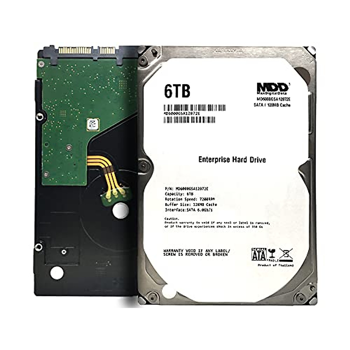 MaxDigitalData (MD6000GSA12872E) 6TB 7200RPM 128MB Cache SATA 6.0Gb/s 3.5-inch Internal Hard Drive (Enterprise Grade) - 3 Years Warranty