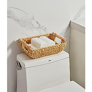 Berdeng Wicker Storage Basket, Large Baskets for Gifts Empty, Small Baskets for Organizing, Woven Storage Baskets for Shelves, Toy Basket, Set of 3(Sea Grass)