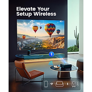 [Auto Focus] Projector with WiFi 6 and Bluetooth 5.2, 480 ANSI Projector 4K, WiMiUS P62 Native 1080P Outdoor Movie Projector, Auto 6D Keystone & 50% Zoom, Smart Home Projector for Phone/PC/TV Stick