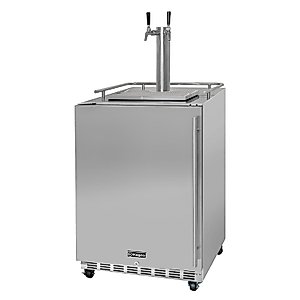 Kegco Kegerator 24" Wide Dual Tap Stainless Steel Commercial Beer Dispenser HK38SSC-L-2