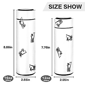 CaTaKu Mini Cute Truck Water Bottle Insulated 16 oz Stainless Steel Flask Thermos Bottle for Coffee Water Drink Reusable Wide Mouth Vacuum Travel Mug