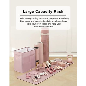 Home Gym Storage Rack Yoga Mat Holder, Dumbbells Kettlebells Foam Roller Storage Basket, Workout Equipment Storage Organizer, Women Men Workout (Size : M)