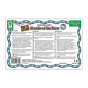 Listening Lotto Sounds on the Farm, Children's Auditory Matching Game, Fun Kid's Learning Game