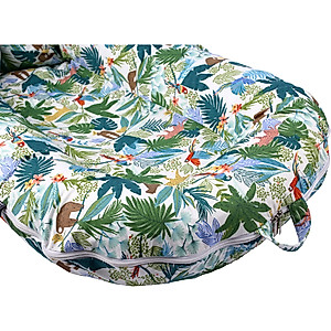 Newborn Lounger Cover for DockATot Deluxe | 100% Cotton Baby Lounger Extra Cover | Hypoallergenic Infant Baby Nest Replacement Cover for DockATot Docks Deluxe+ Pineapple and Palm(Cover Only)