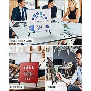 Nicpro Tabletop Easel Stand for Display, 14” Small Black Steel Portable & Adjustable Table Tripod Easels for Canvas Paintings, Framed Pictures, Event Signs, Posters- with Carry Bag