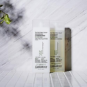 GIOVANNI Tea Tree Triple Treat Invigorating Shampoo & Conditioner Set - Cooling Peppermint, Eucalyptus, Rosemary, Helps Dry, Flaky Scalp, Salon Quality, Vegan, Cruelty Free - 8.5 oz Each