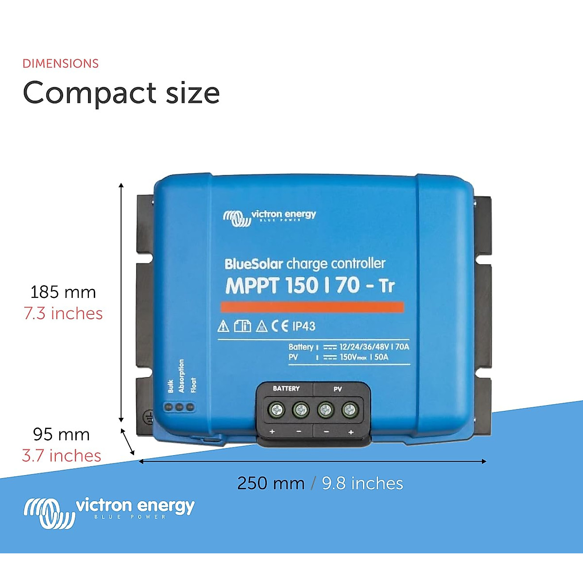 Victron Energy BlueSolar MPPT TR 150V 70 amp 12/24/36/48-Volt Solar Charge Controller