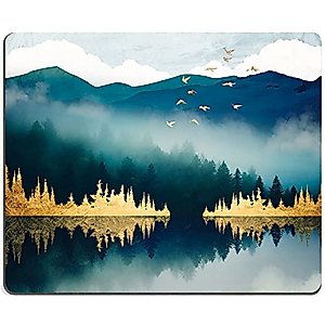 Mountains Mouse Pad, Landscape Mouse Pad, Mouse Mat Square Waterproof Mouse Pad Non Slip Rubber Base MousePads for Office Laptop, 9.5"x7.9"x0.12" Inch