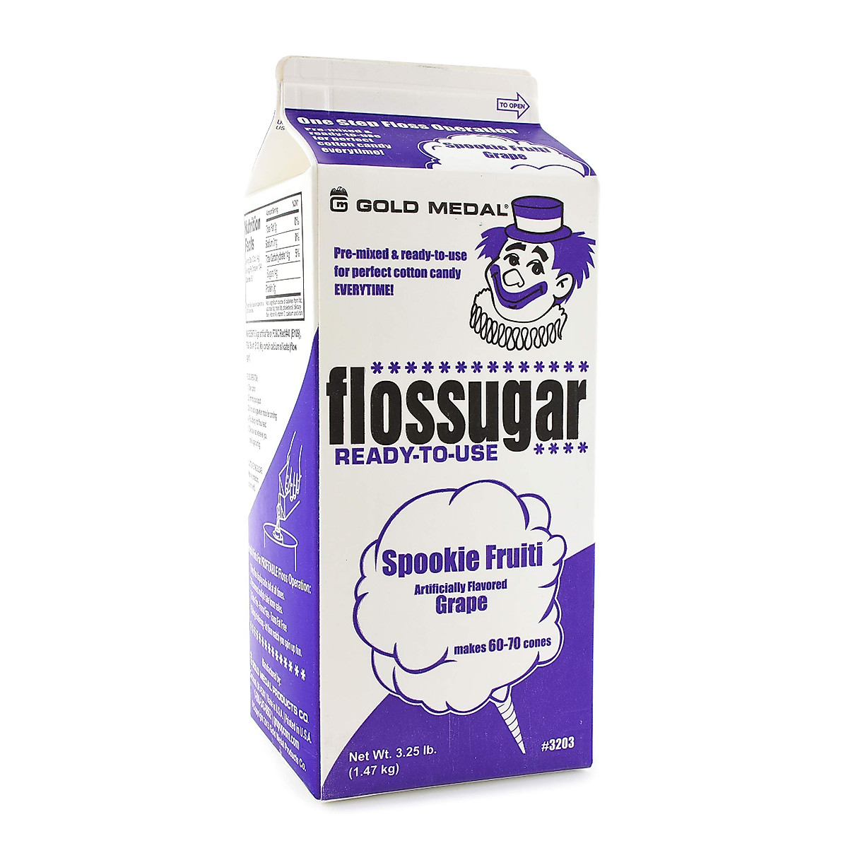 Gold Medal Mix & Match Cotton Candy Flossugar, 52 oz - 1/2 Gallon, 6 Pack